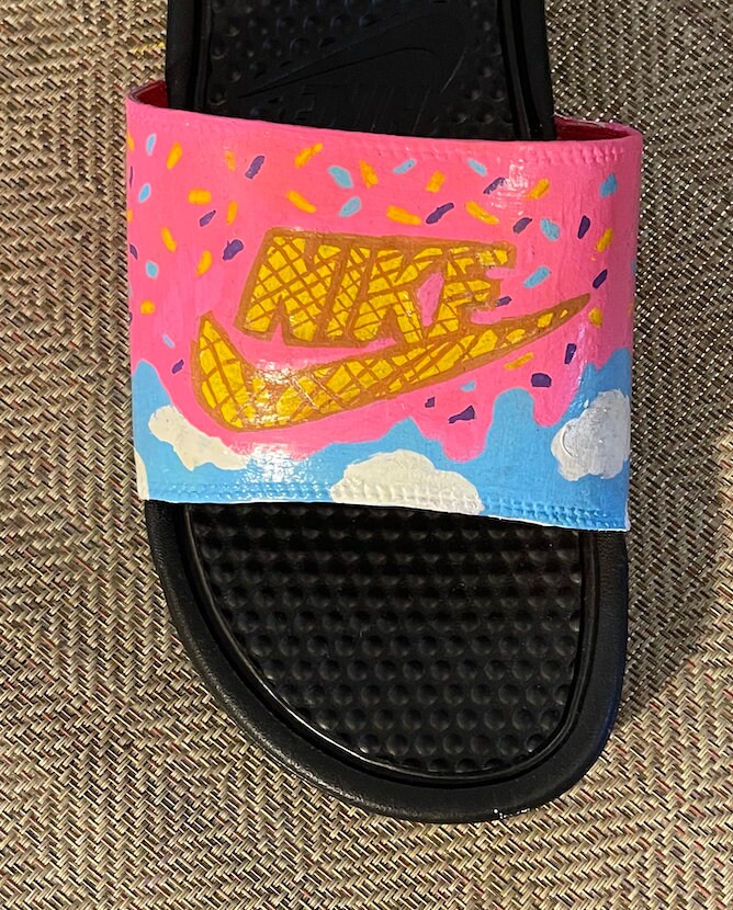 Custom Nike Slides Simpsons "hungover Homer" - Etsy
