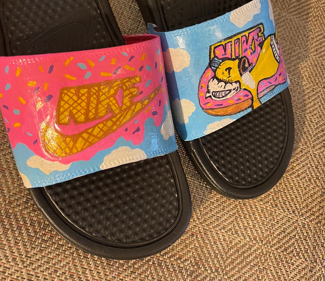 Custom Nike Slides Simpsons "hungover Homer" - Etsy