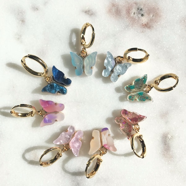 Gold Dangle Butterfly Earring - Etsy