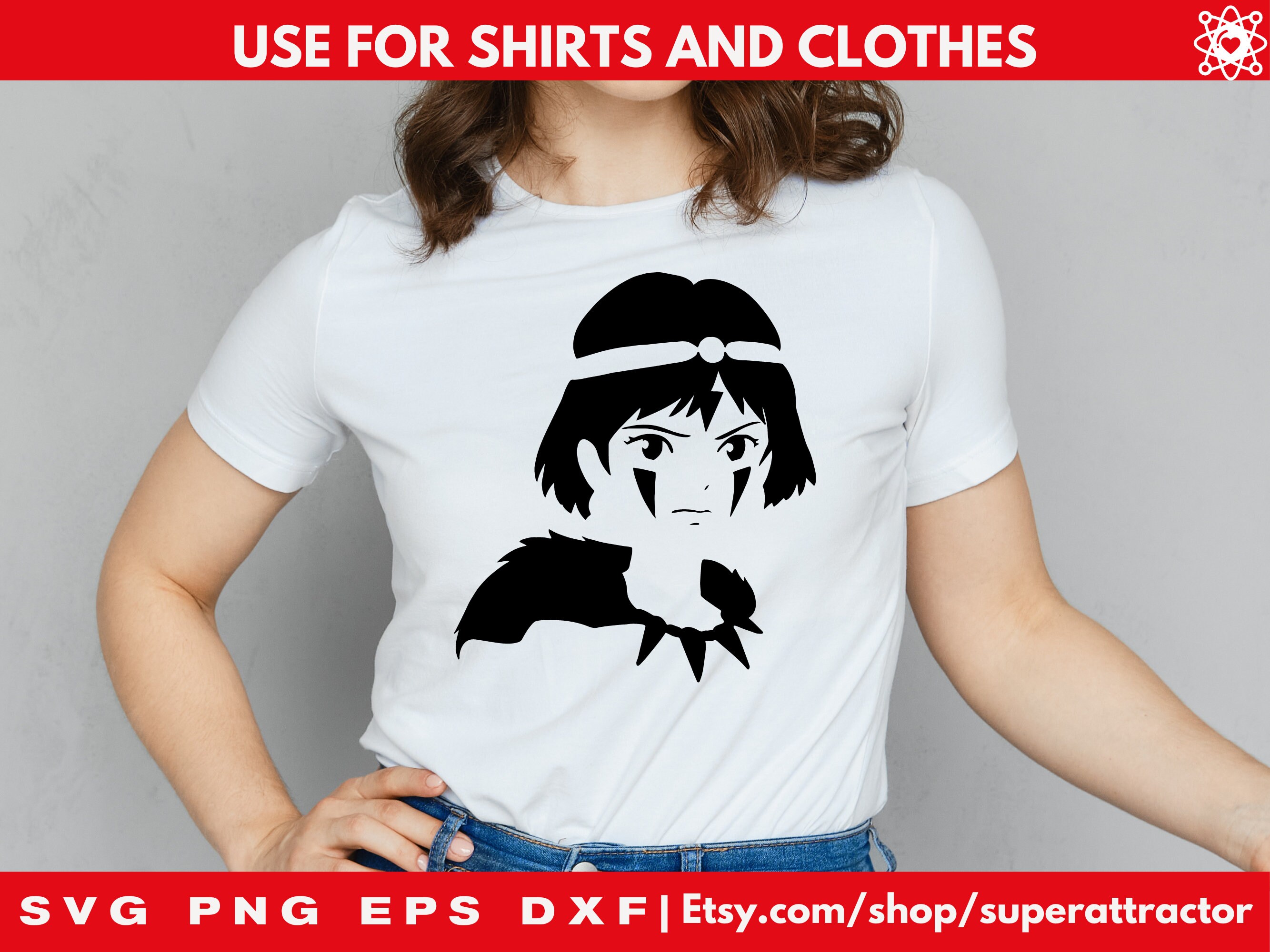 Princess Mononoke SVG, JPG, PNG, Cricut Cut File, Silhouette Cut File ...