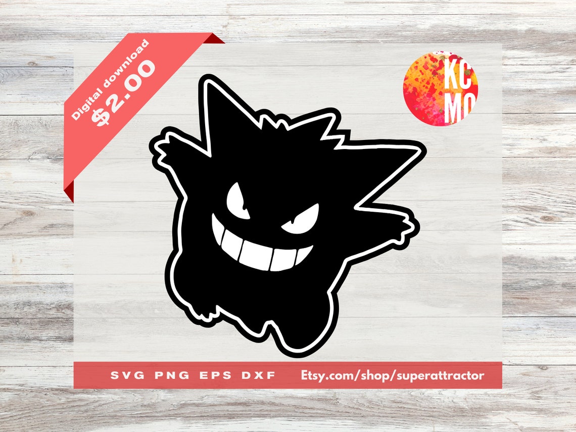 Gengar SVG DXF PNG - Etsy Australia