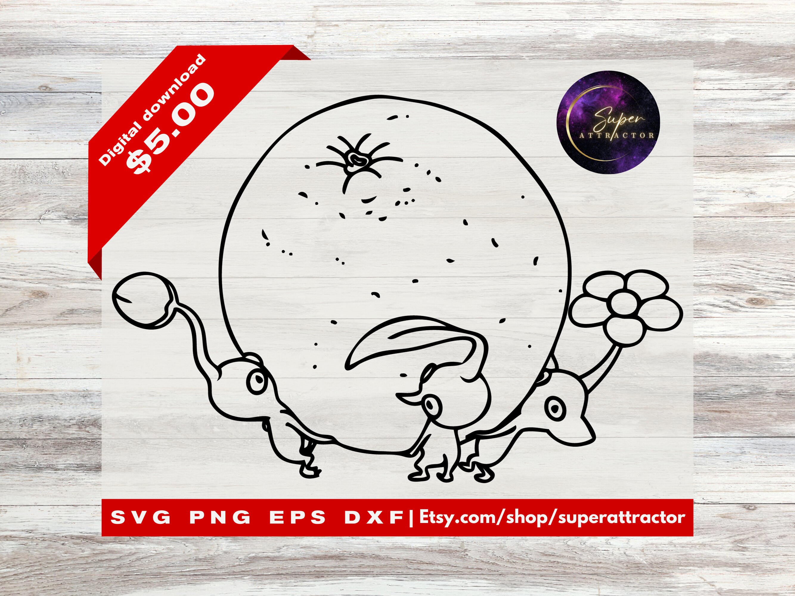 Pikmin llevando fruta Olimar PNG SVG Descarga digital Cortar - Etsy México