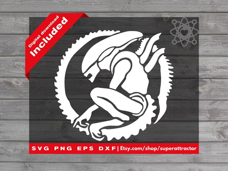 Alien Xenomorph SVG Archivo de corte para Cricut, Silueta, Diseño ...
