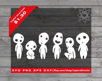 Kodama Forest Spirits Princess Mononoke SVG EPS PNG, Anime Svg, Kodama ...