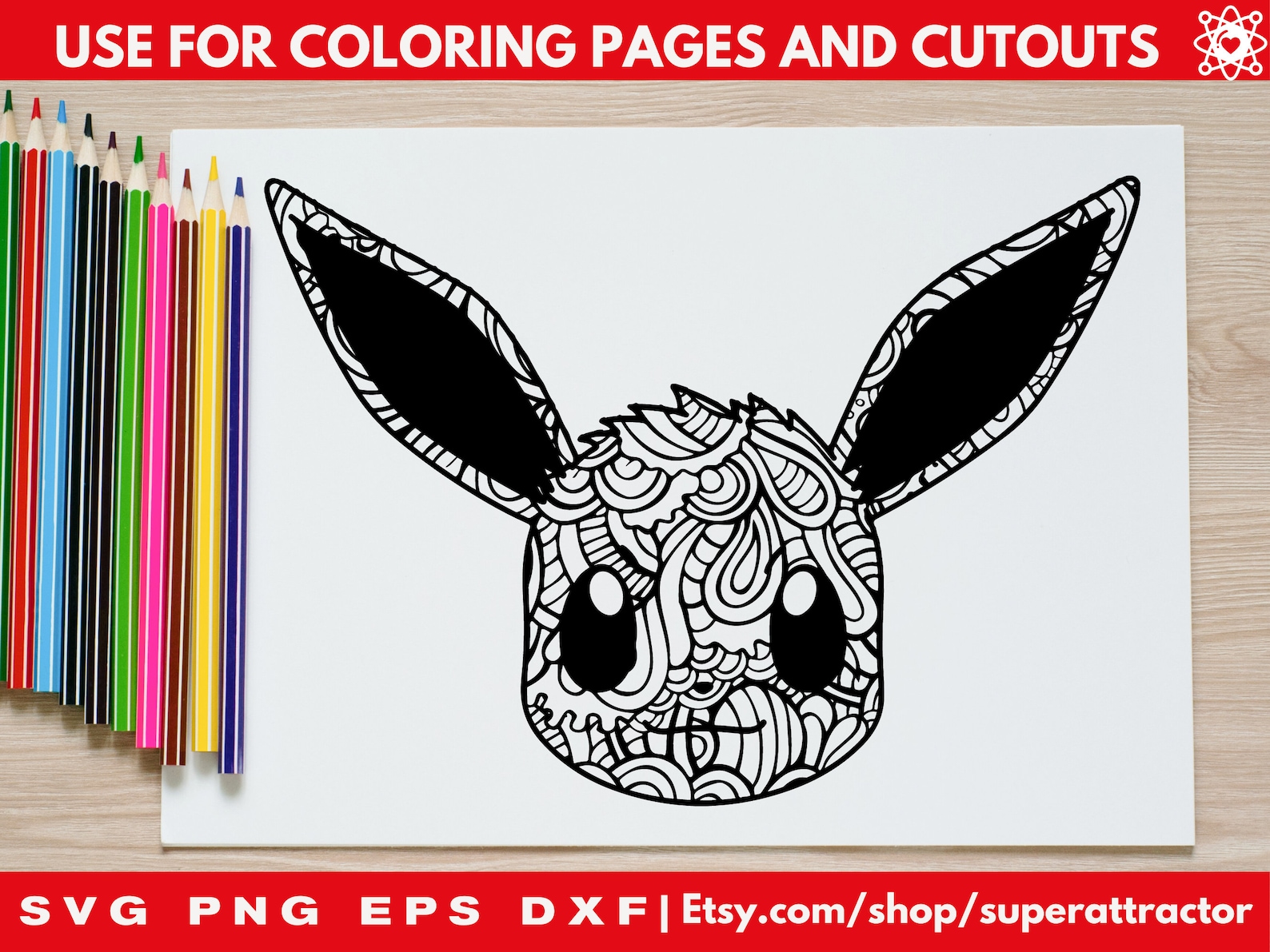 Eevee Coloring Page Pokemon Art Stencil Outline Gifts for Pokemon Fan ...
