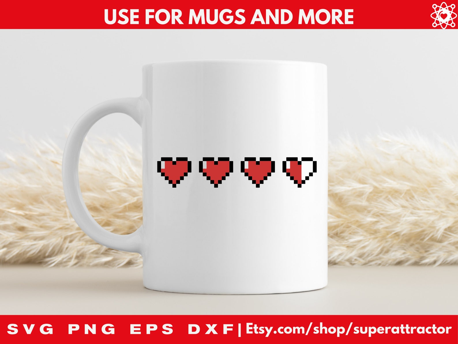 Pixel Hearts Legend of Zelda Heart Icons Digital Files Svg, Jpg, Png ...