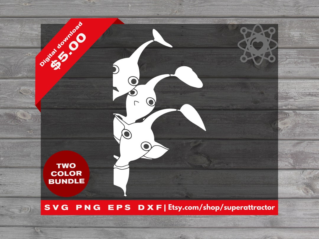 Pikmin PNG SVG Digital Download Cut File Black and White Bundle - Etsy UK
