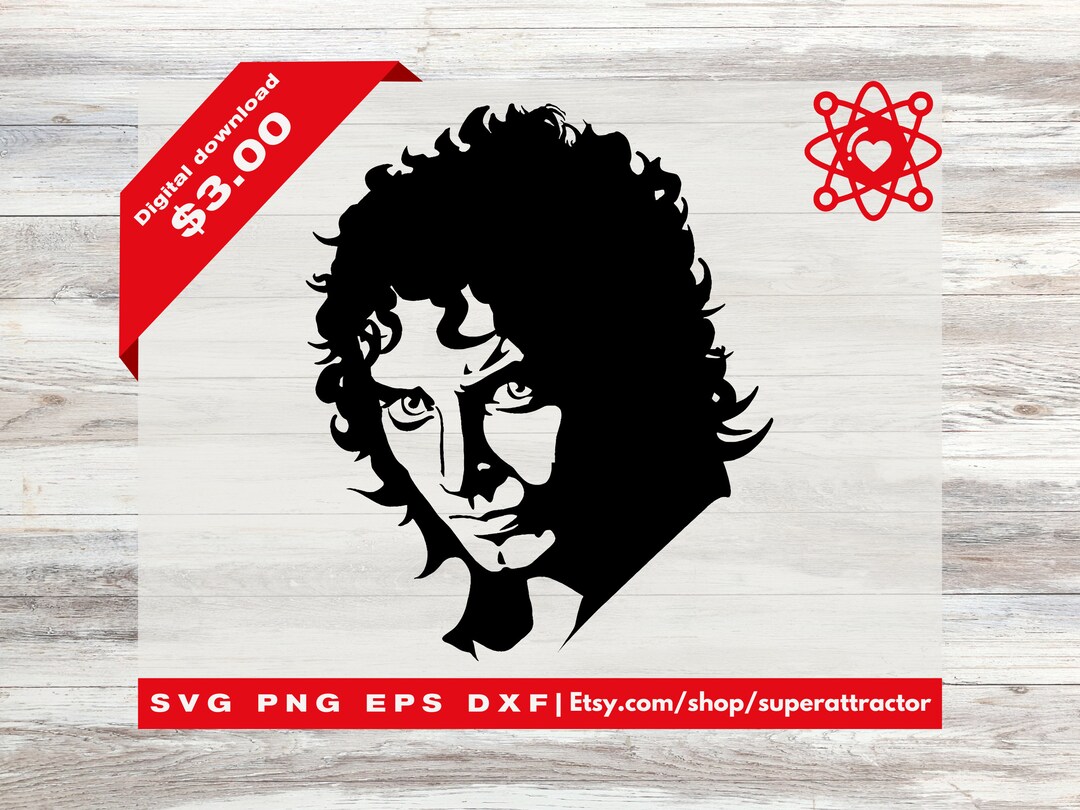Frodo Baggins Silhouette Design Vector Art Stencil Sticker for ...