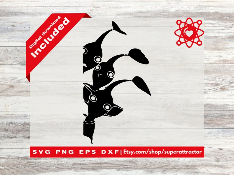 Pikmin PNG SVG Digital Download Cut File Black and White Bundle - Etsy ...