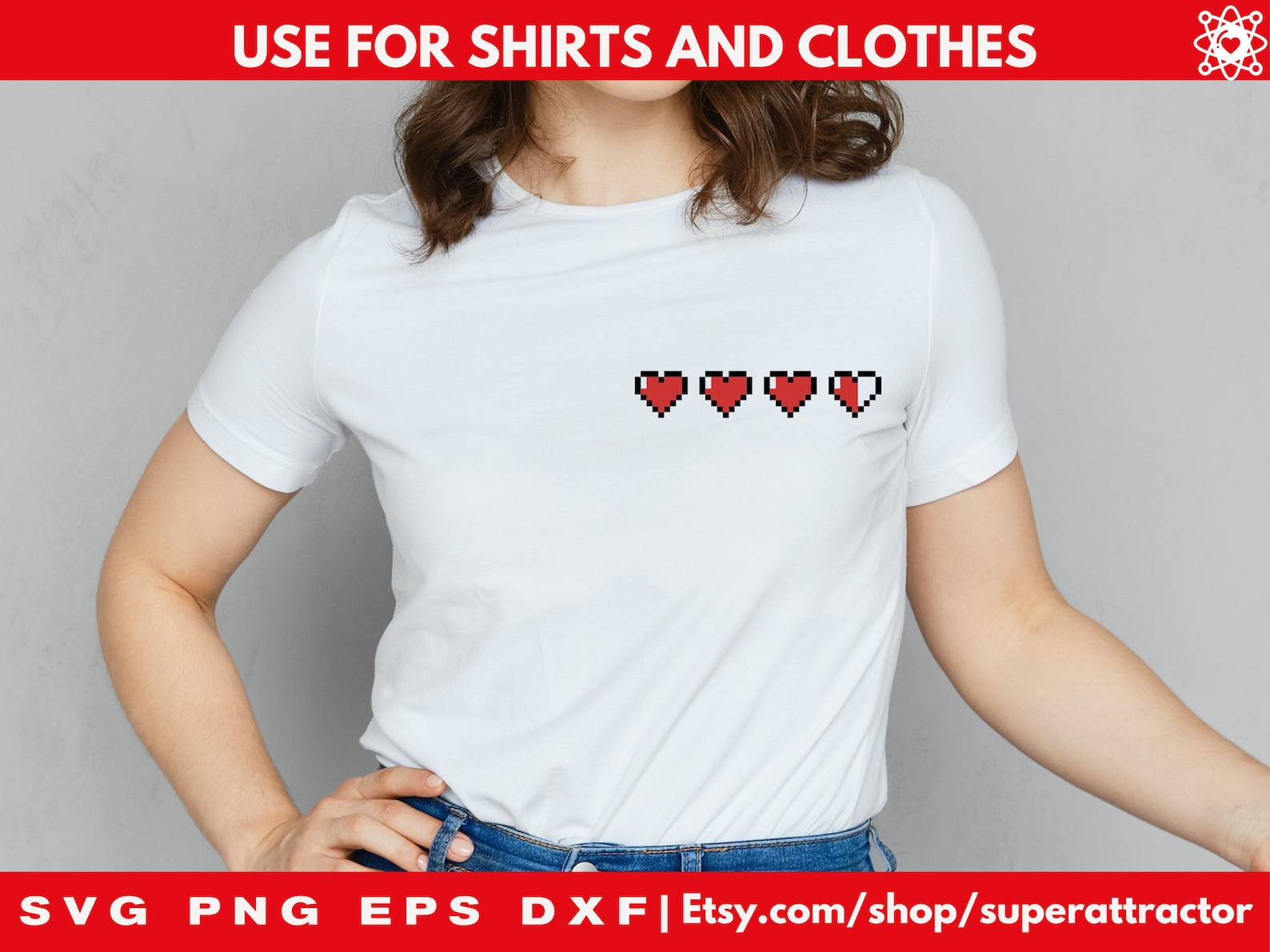 Pixel Hearts Legend of Zelda Heart Icons Digital Files Svg, Jpg, Png ...