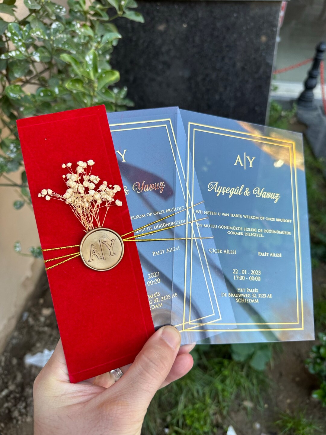 Red Luxury Velvet Transparent Pvc's, Red Invitation, Red Wedding ...