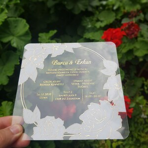 Acrylic Luxury PVC Wedding Invitation and White Envelope, White ...