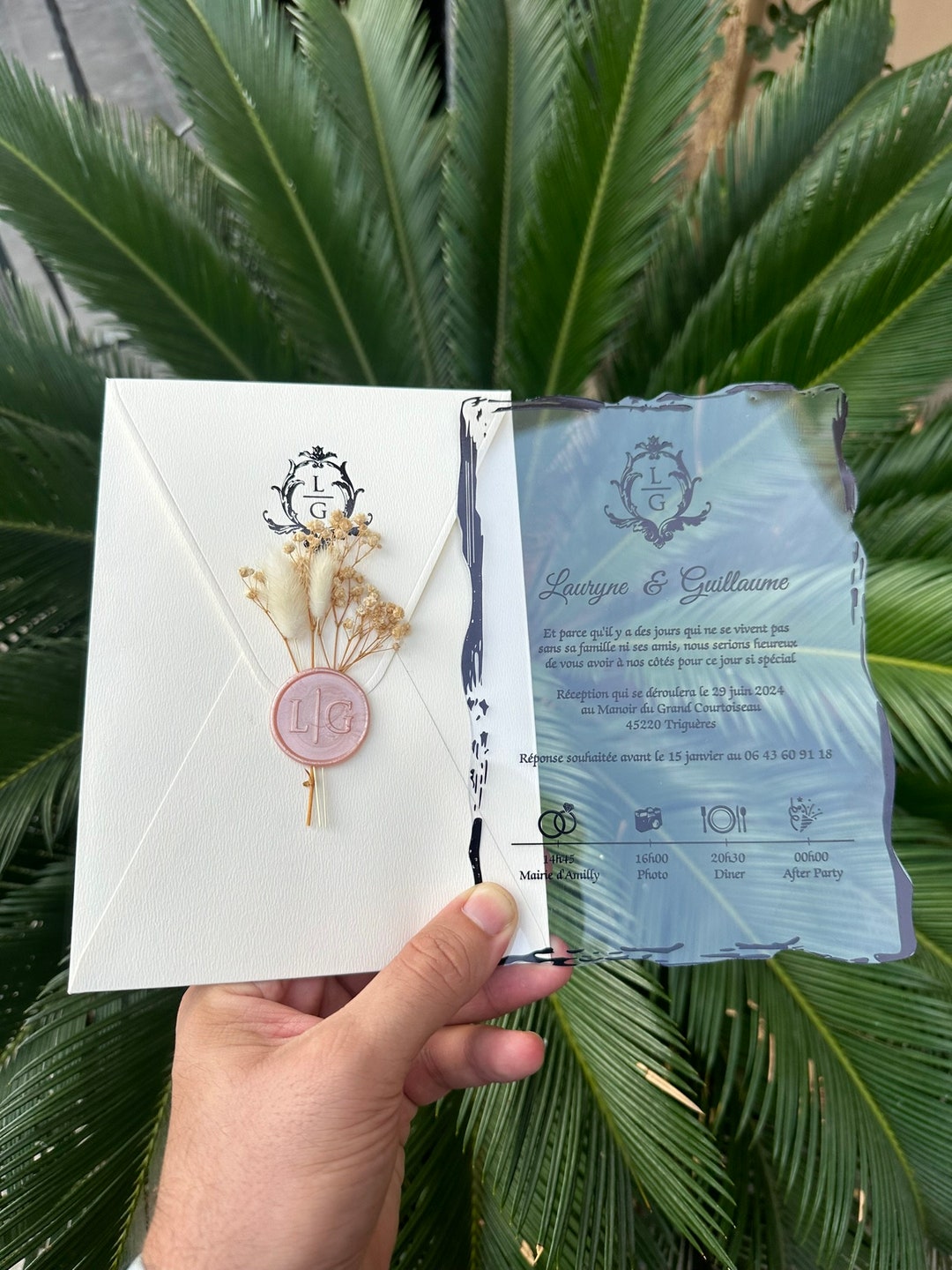 Luxury Wedding Invitation Transparent PVC, Textured Paper Wedding ...