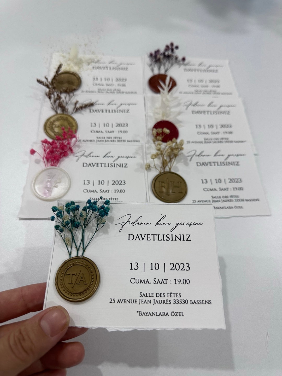 Hand Made Henna Invitation With Custom Seals, Henna Card and Invitation ...