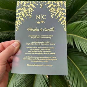 Navy Blue Wedding Invitation Transparent or Ice PVC, Wedding ...