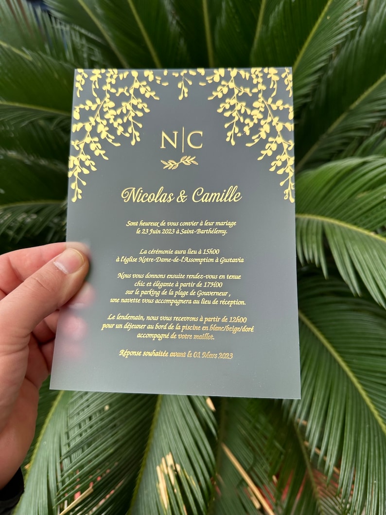 Navy Blue Wedding Invitation Transparent or Ice PVC Wedding - Etsy