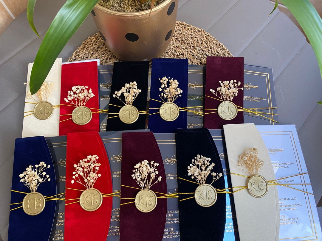 Luxury Velvet Transparent PVC Wedding Invitations, Simple Wedding ...