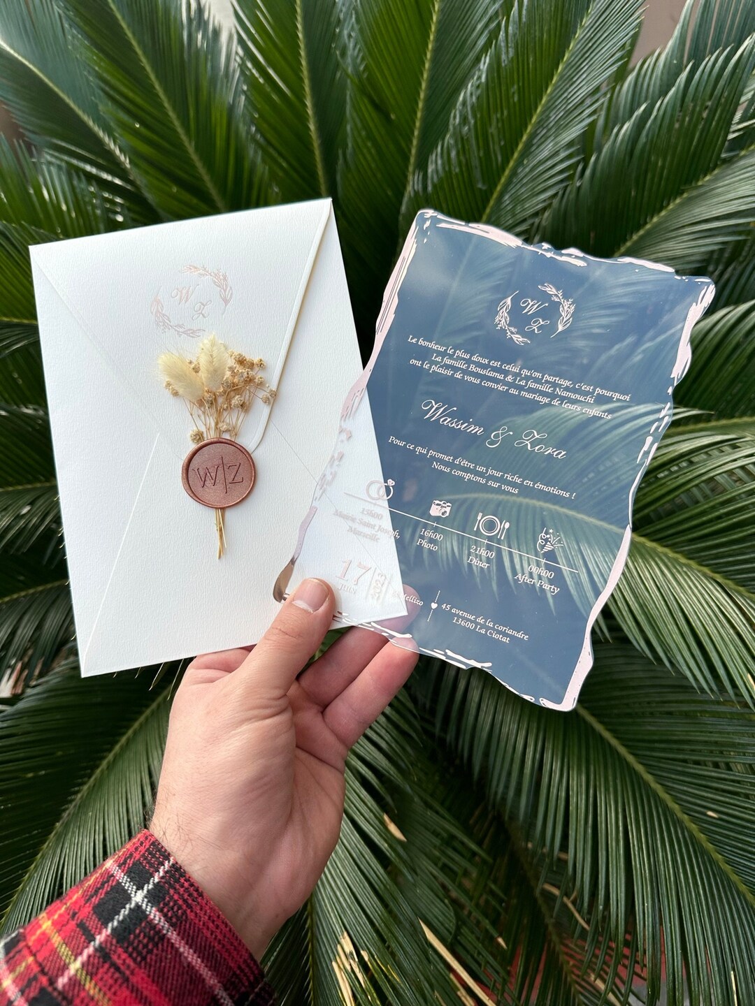 Luxury Wedding Invitation Transparent PVC, Textured Paper Envelope ...