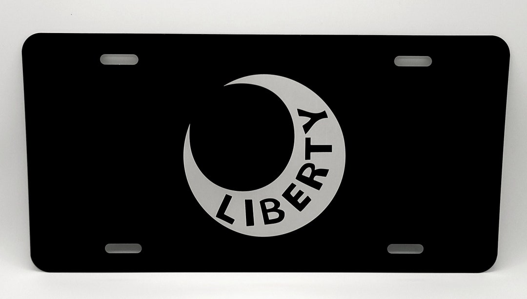 Liberty | Black Aluminum 12”x 6” License Plate | Laser Engraved ...