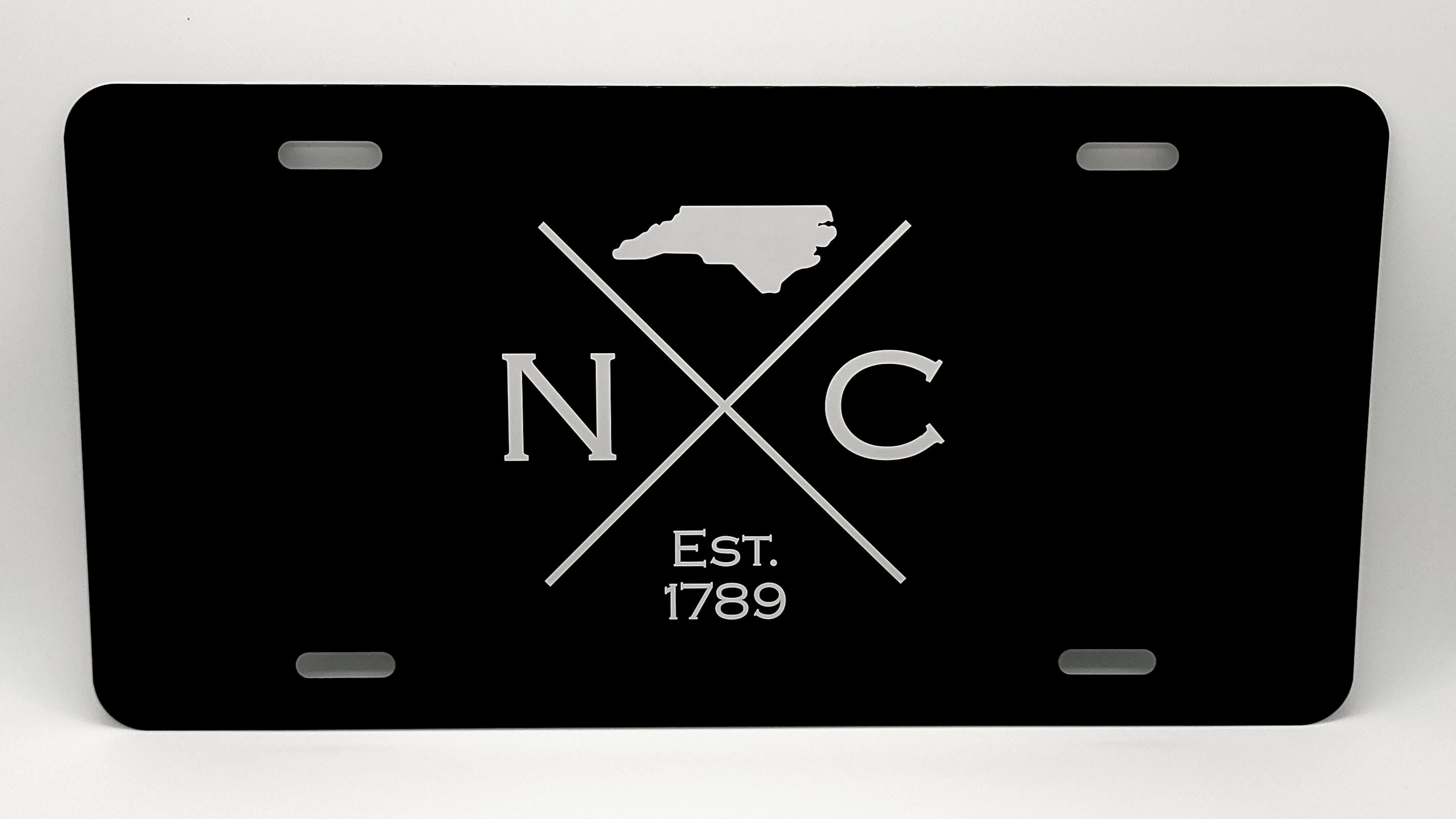 North Carolina Est Black Aluminum 12x 6 License Plate Laser Engraved ...