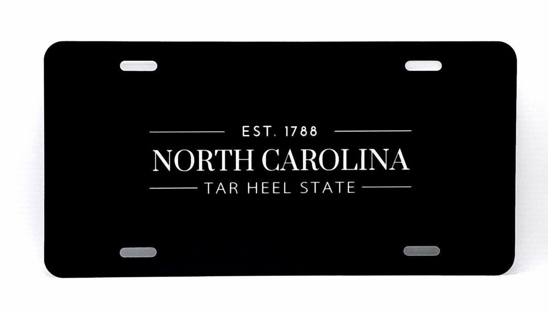 North Carolina Tar Heel State | Black Aluminum 12”x 6” License Plate ...