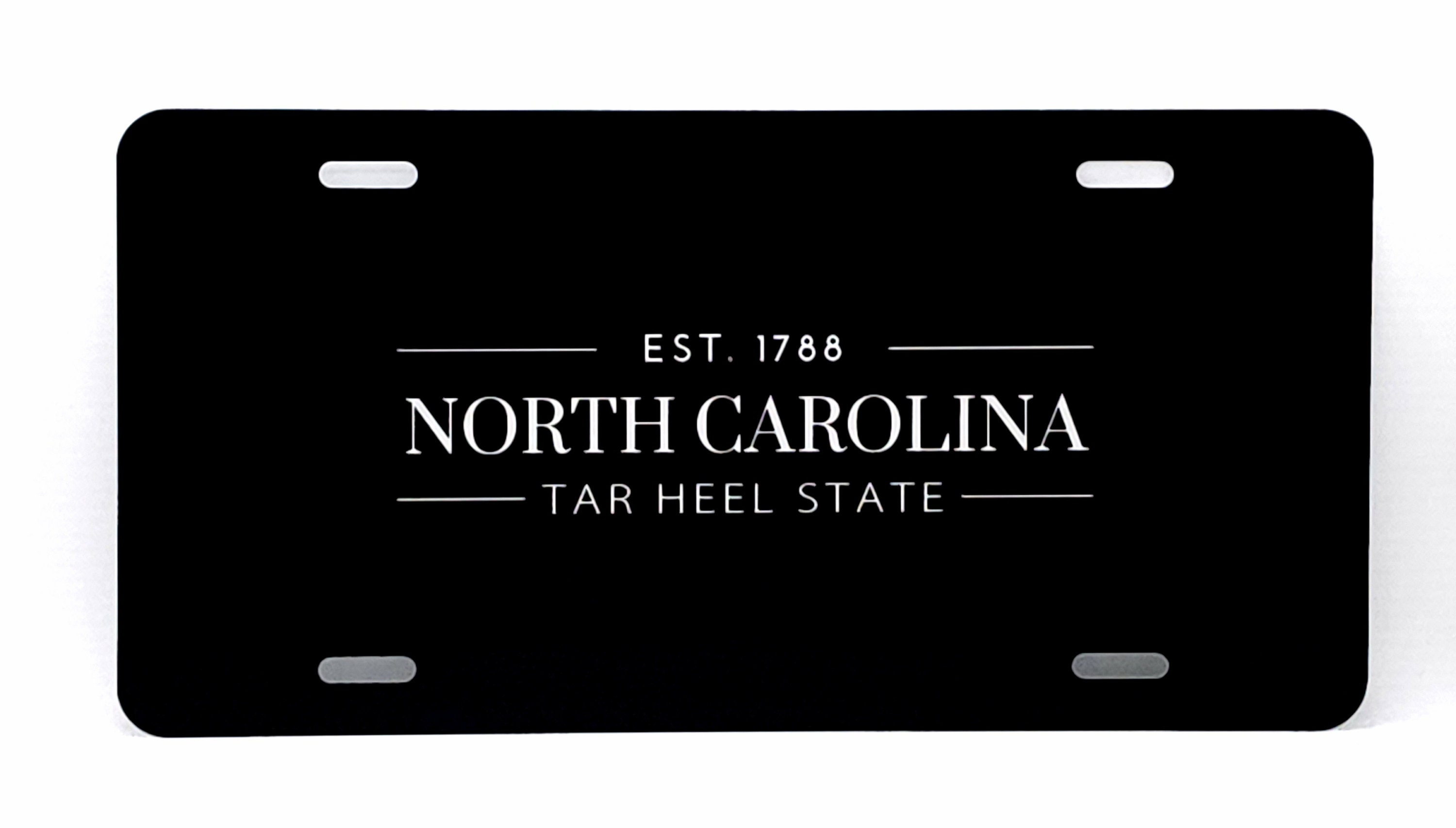 North Carolina Tar Heel State Black Aluminum 12x 6 License Plate Laser ...