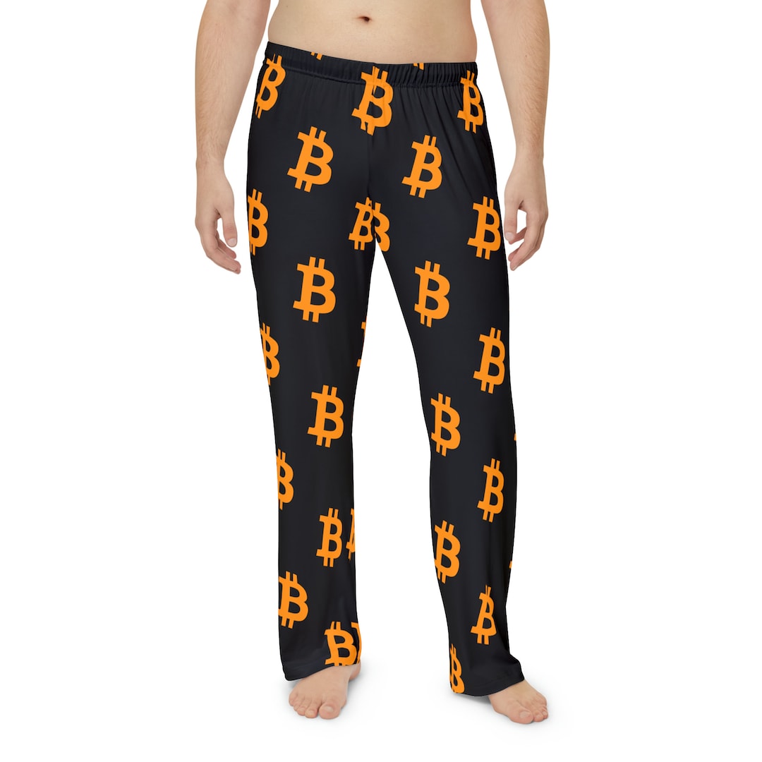 Bitcoin Pajama Pants, Black Bitcoin Pajamas, Men's Bitcoin Pajamas ...