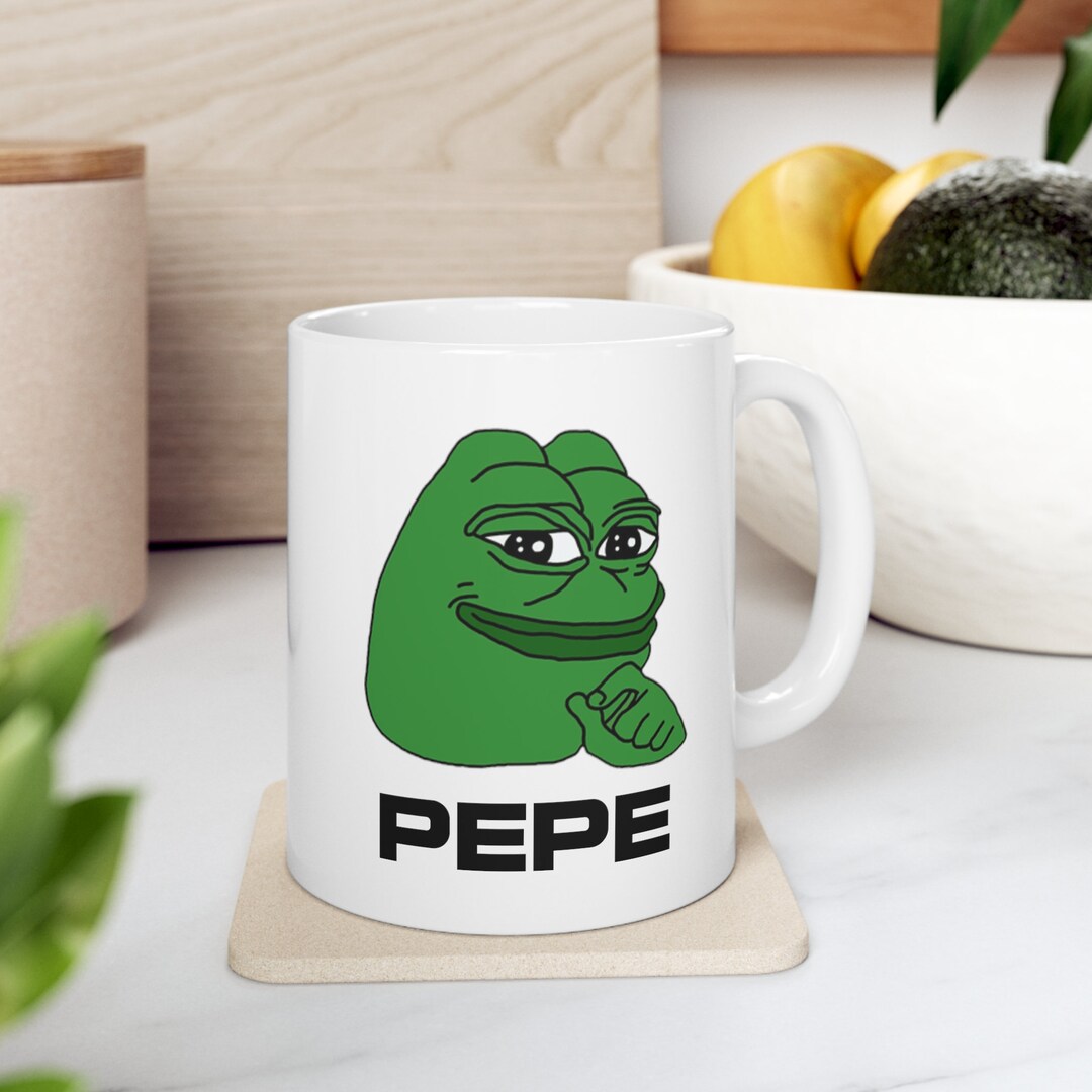 Pepecoin PEPE White Coffee Mug 11oz, Cryptocurrency Mug, Meme Token Cup ...