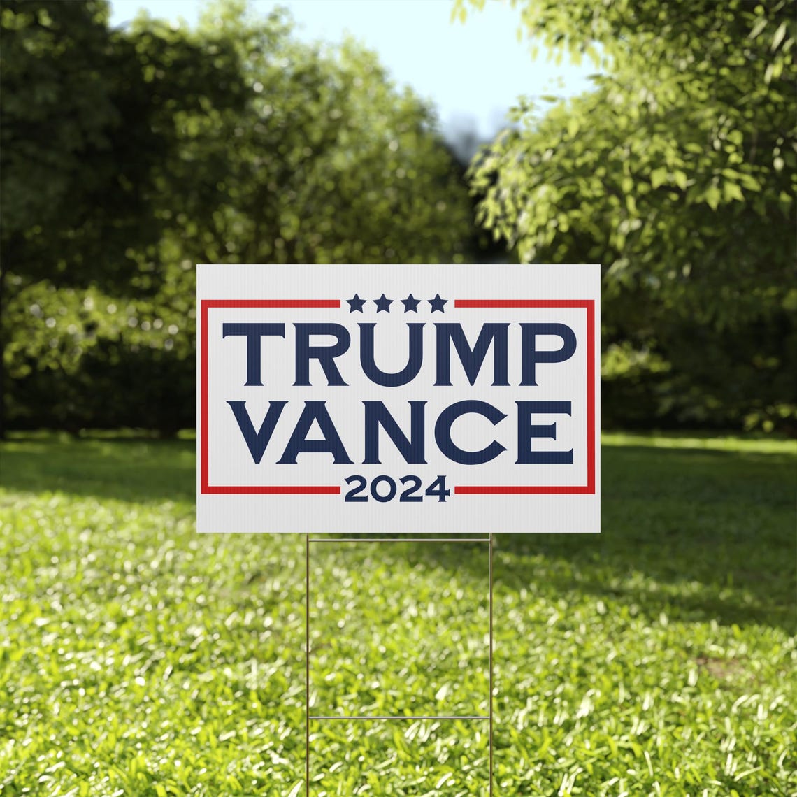 Trump Vance 2024 Plastic Yard Sign With Stake, 3 Sizes, Donald Trump ...