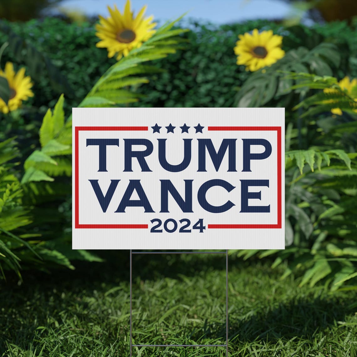 Trump Vance 2024 Plastic Yard Sign With Stake, 3 Sizes, Donald Trump ...