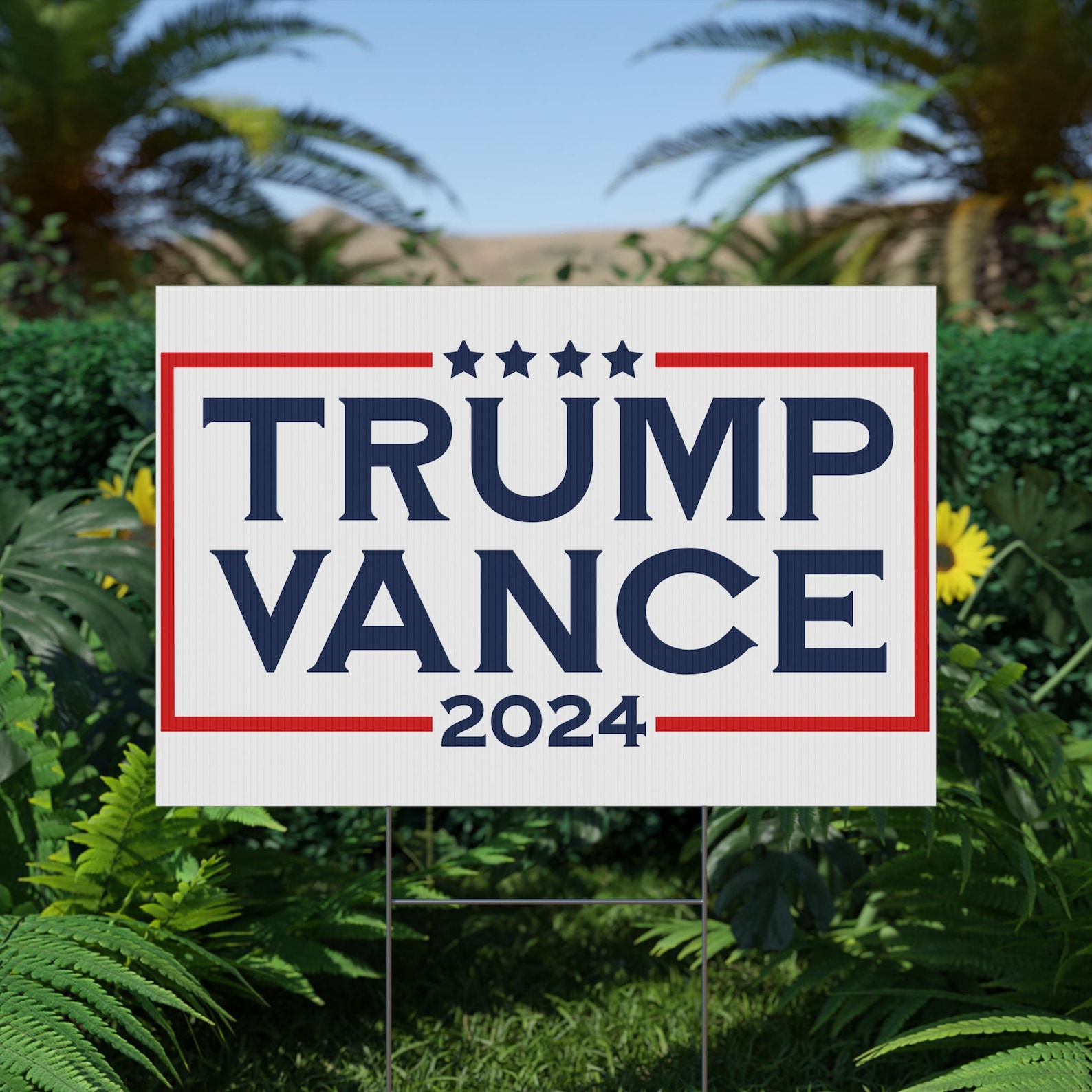 Trump Vance 2024 Plastic Yard Sign With Stake, 3 Sizes, Donald Trump ...