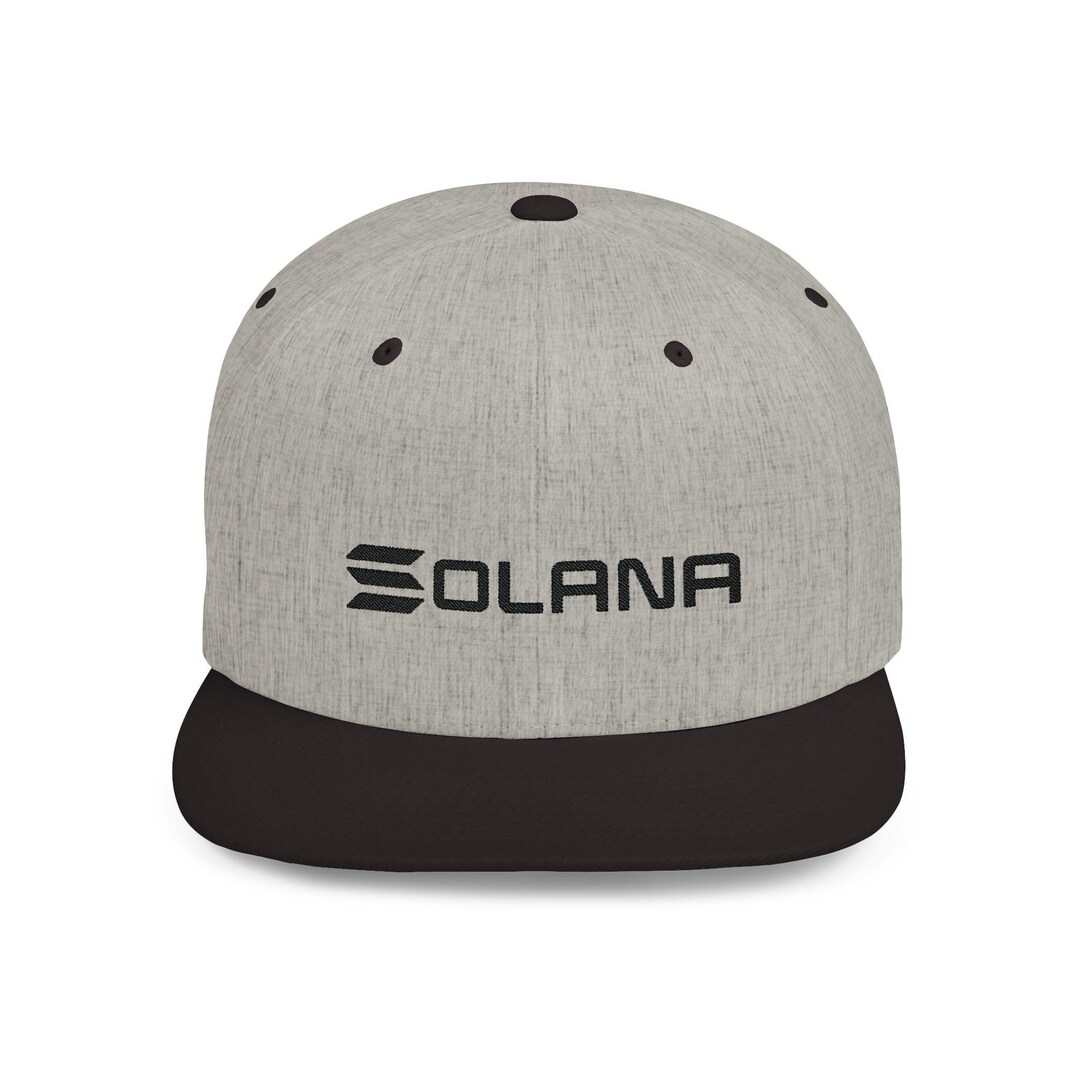 Solana SOL Cryptocurrency Token Flat Bill Snapback Hat, Embroidered ...