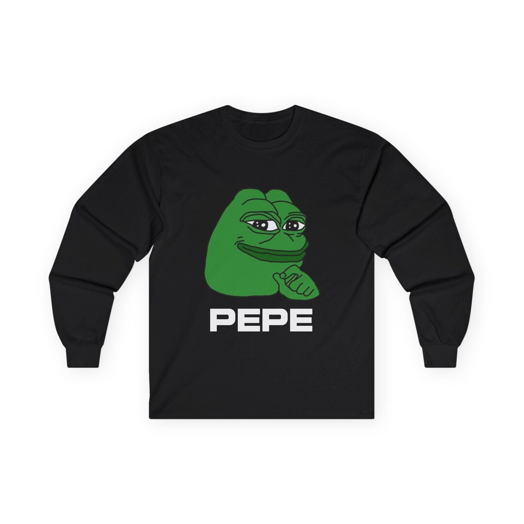 PEPE Meme Long Sleeve Tshirt | Pepecoin T-shirt | Funny Crypto Meme Tee ...