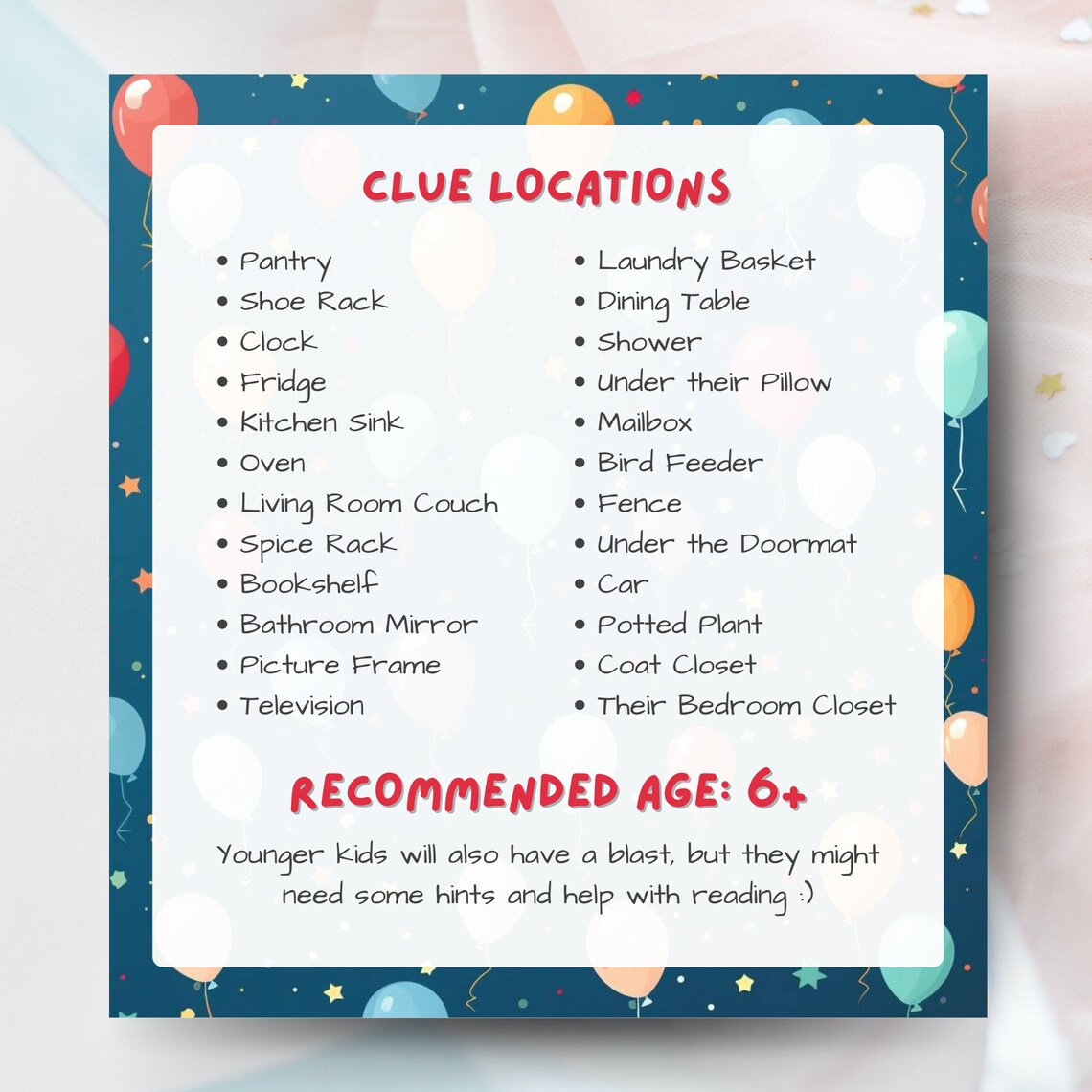 Birthday Treasure Hunt, Scavenger Hunt Party, Escape Room Party Games ...