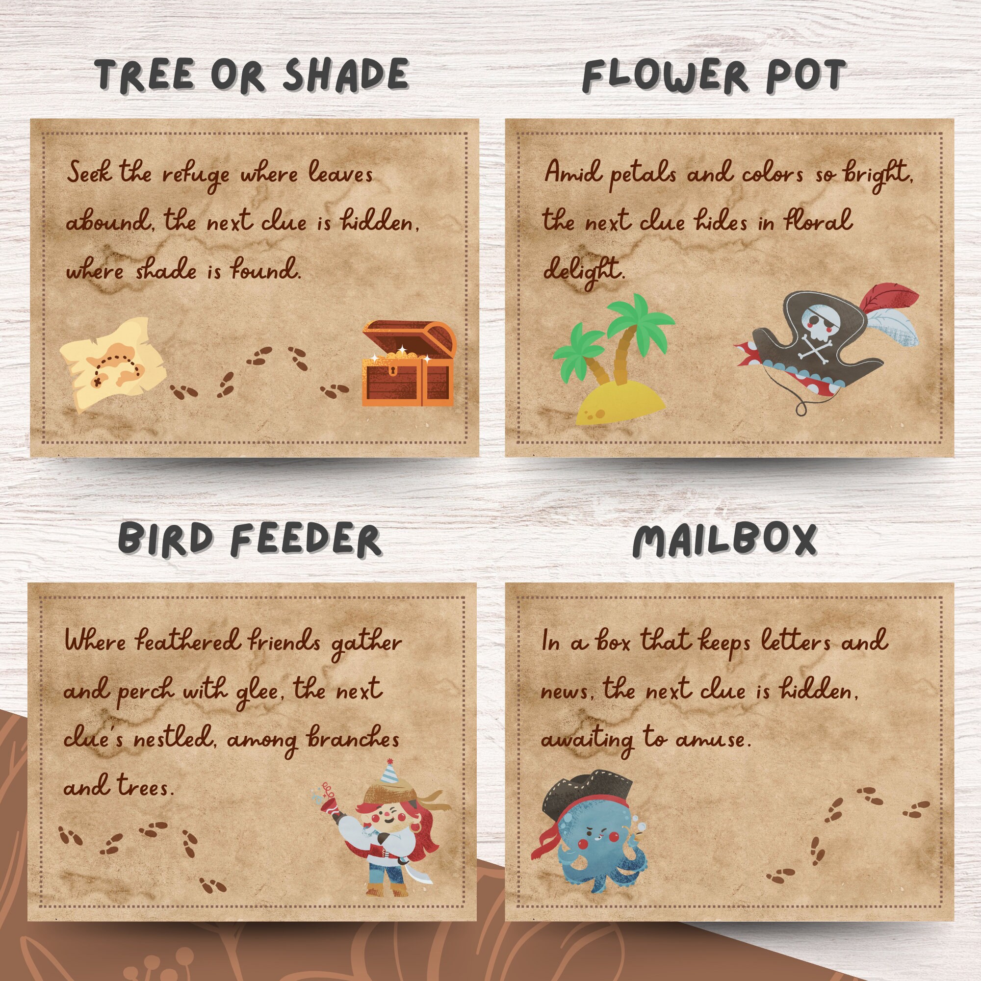 Outdoor Pirate Treasure Hunt Game, Scavenger Hunt Clues, Treasure Map ...