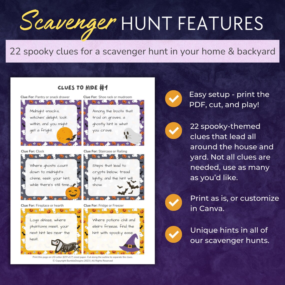 Halloween Scavenger Hunt for Kids: Spooky Treasure Adventure (PDF) - Etsy