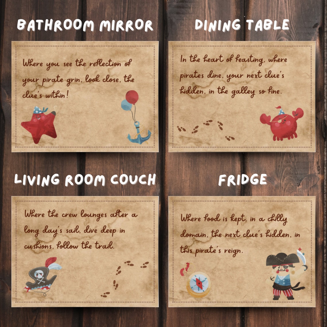 Indoor and Outdoor Pirate Treasure Hunt, Scavenger Hunt Game for Kids ...