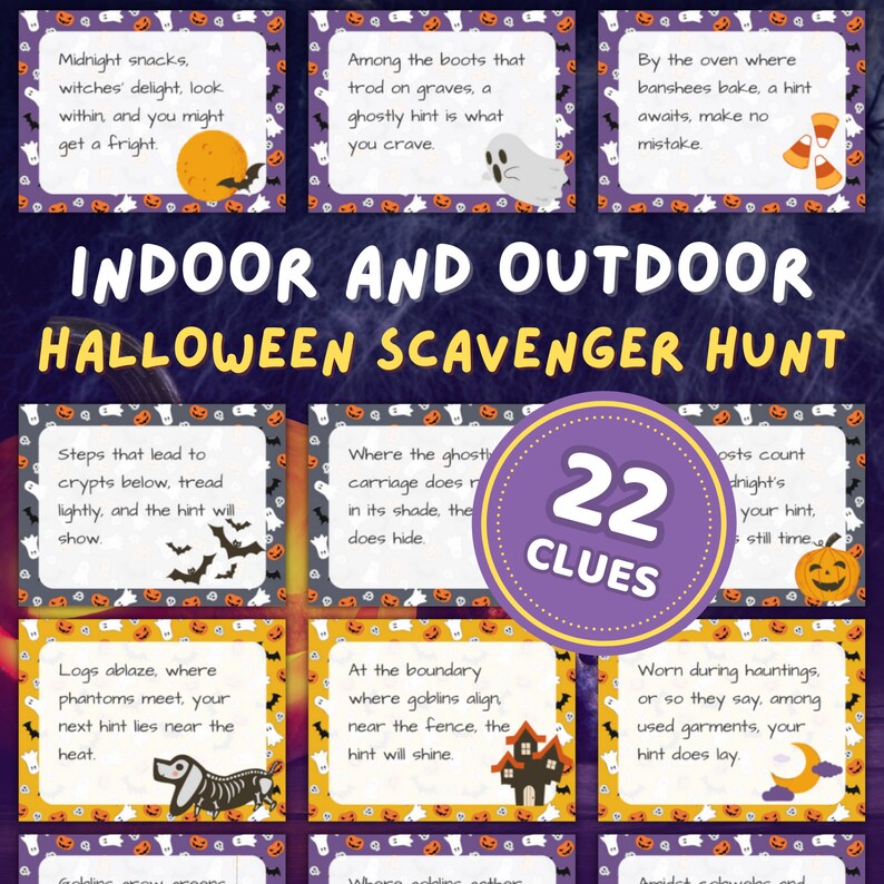 Halloween Scavenger Hunt for Kids, Spooky Treasure Hunt, Outdoor ...