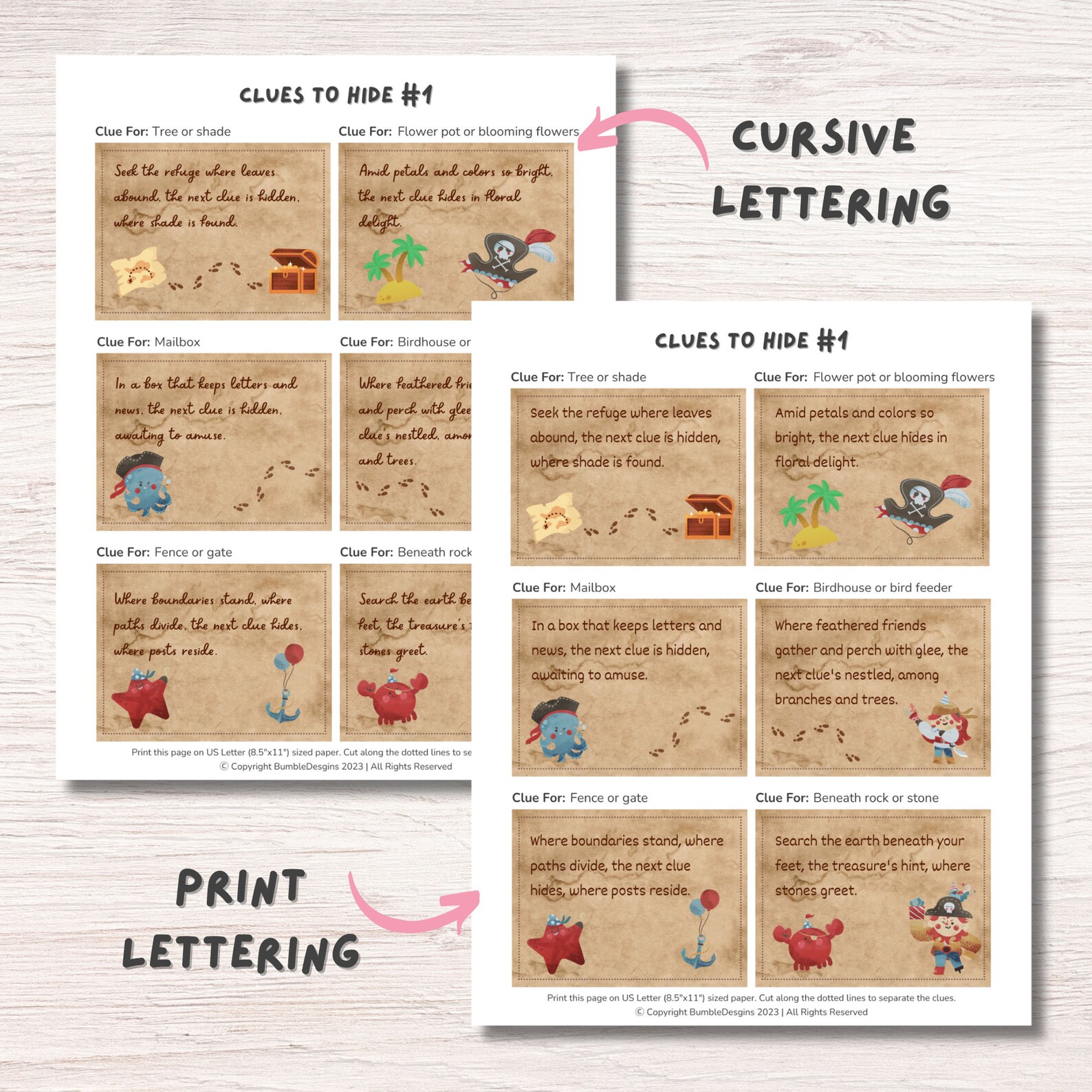 Outdoor Pirate Treasure Hunt Game, Scavenger Hunt Clues, Treasure Map ...