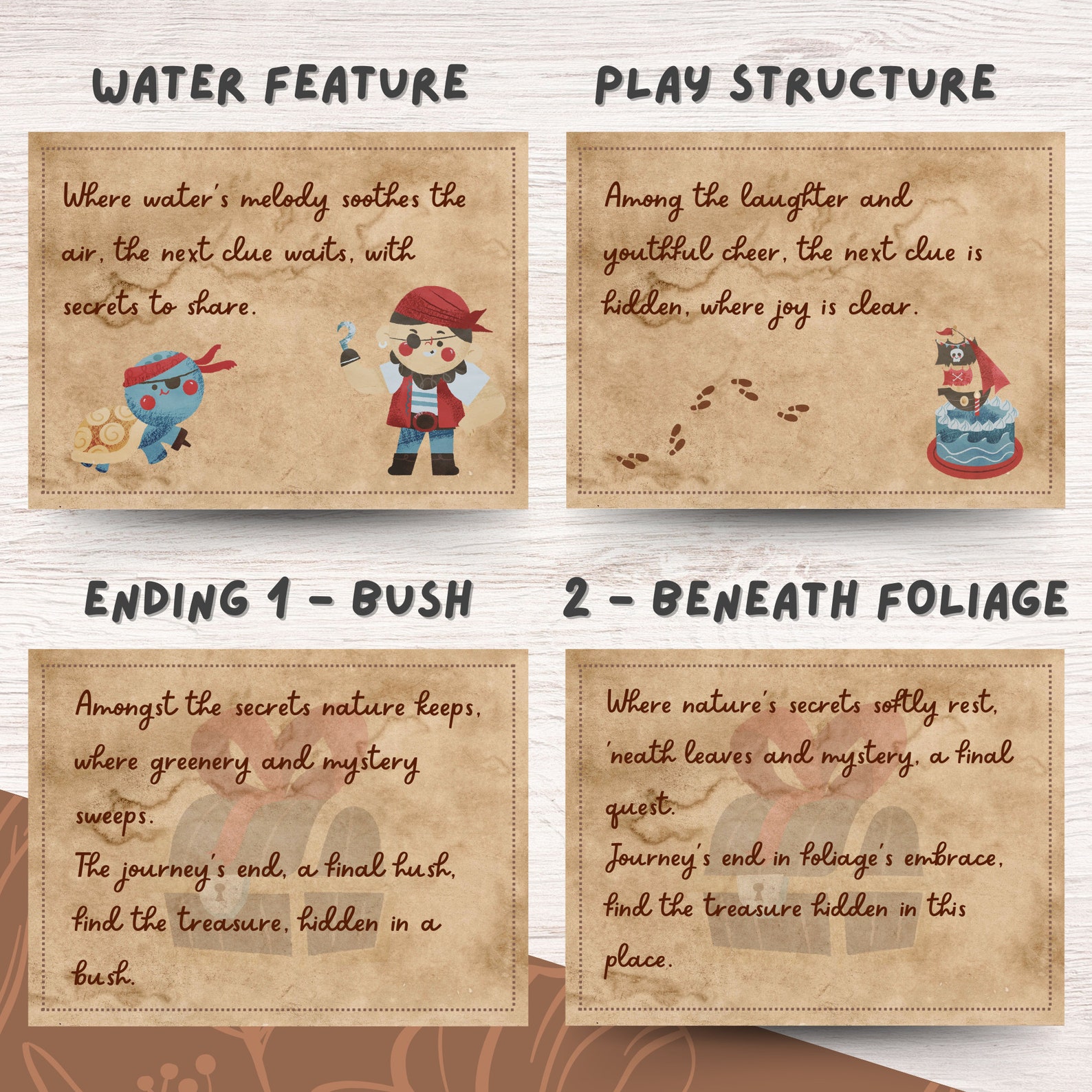 Outdoor Pirate Treasure Hunt Game, Scavenger Hunt Clues, Treasure Map ...