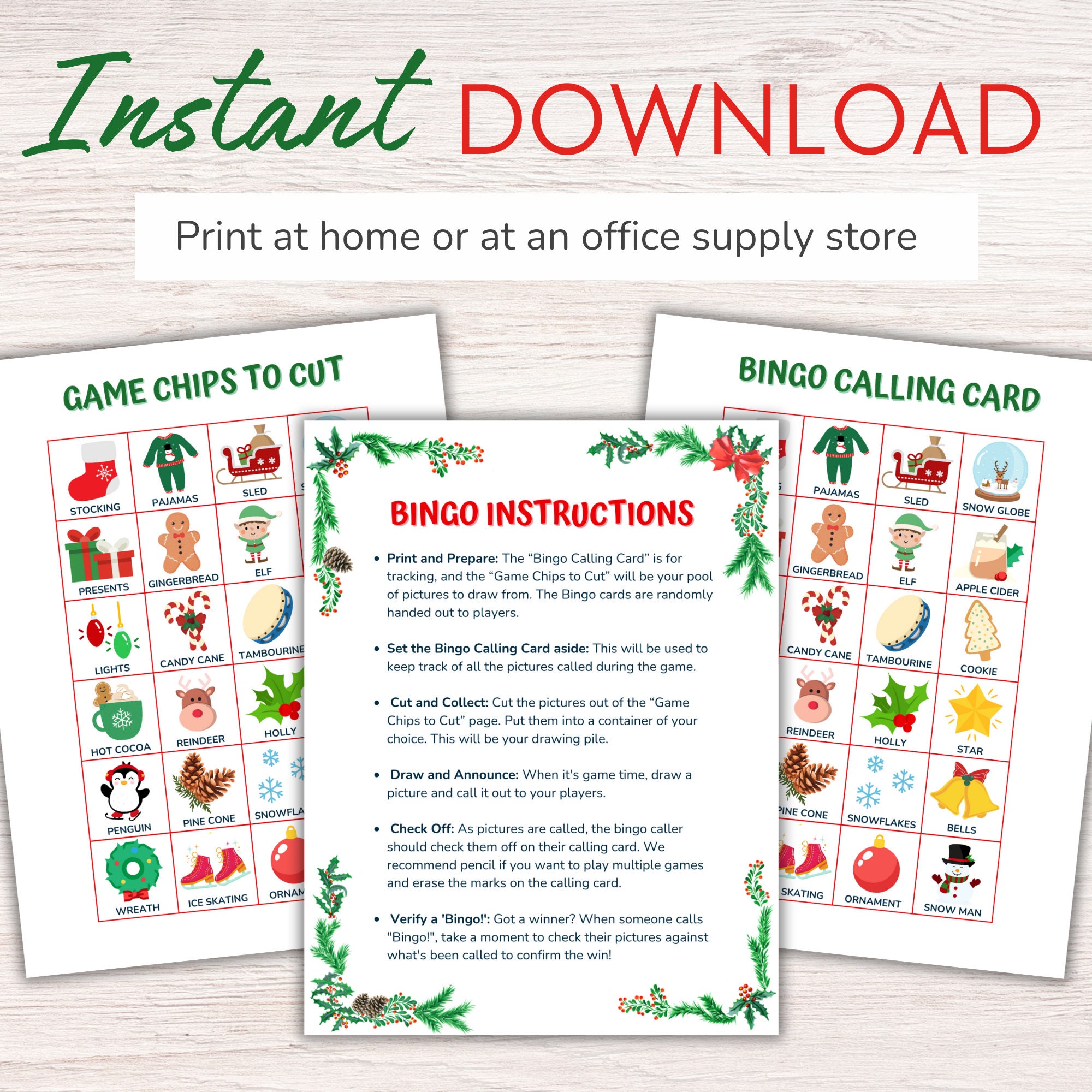 Holiday Bingo Cards, Holiday Party Game, Office Party Game, Printable ...