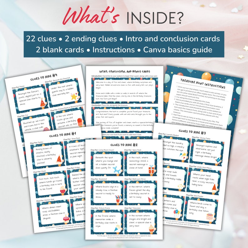 Birthday Treasure Hunt, Scavenger Hunt Party, Escape Room Party Games ...