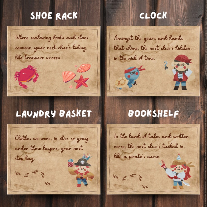 Indoor and Outdoor Pirate Treasure Hunt, Scavenger Hunt Game for Kids ...