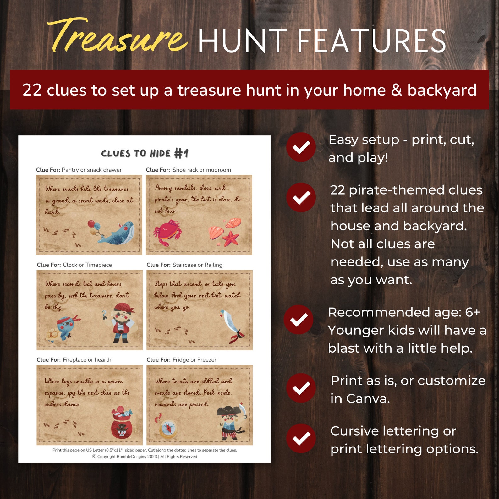 Pirate Treasure Hunt Game: Indoor & Outdoor Adventure (digital Download ...