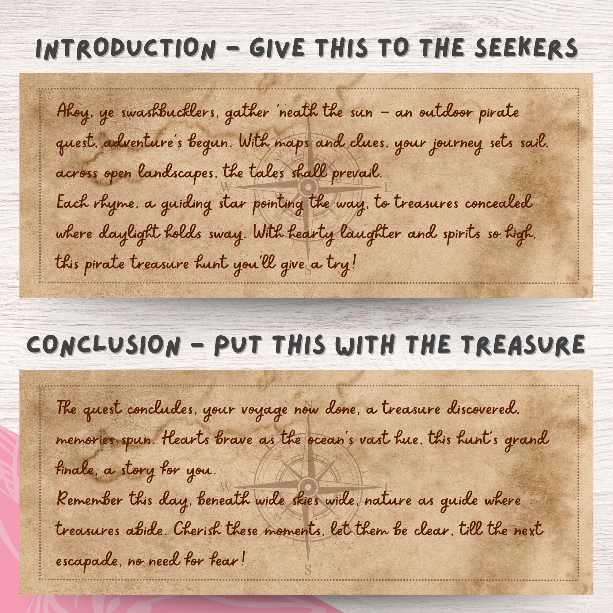 Outdoor Pirate Treasure Hunt Game, Scavenger Hunt Clues, Treasure Map ...