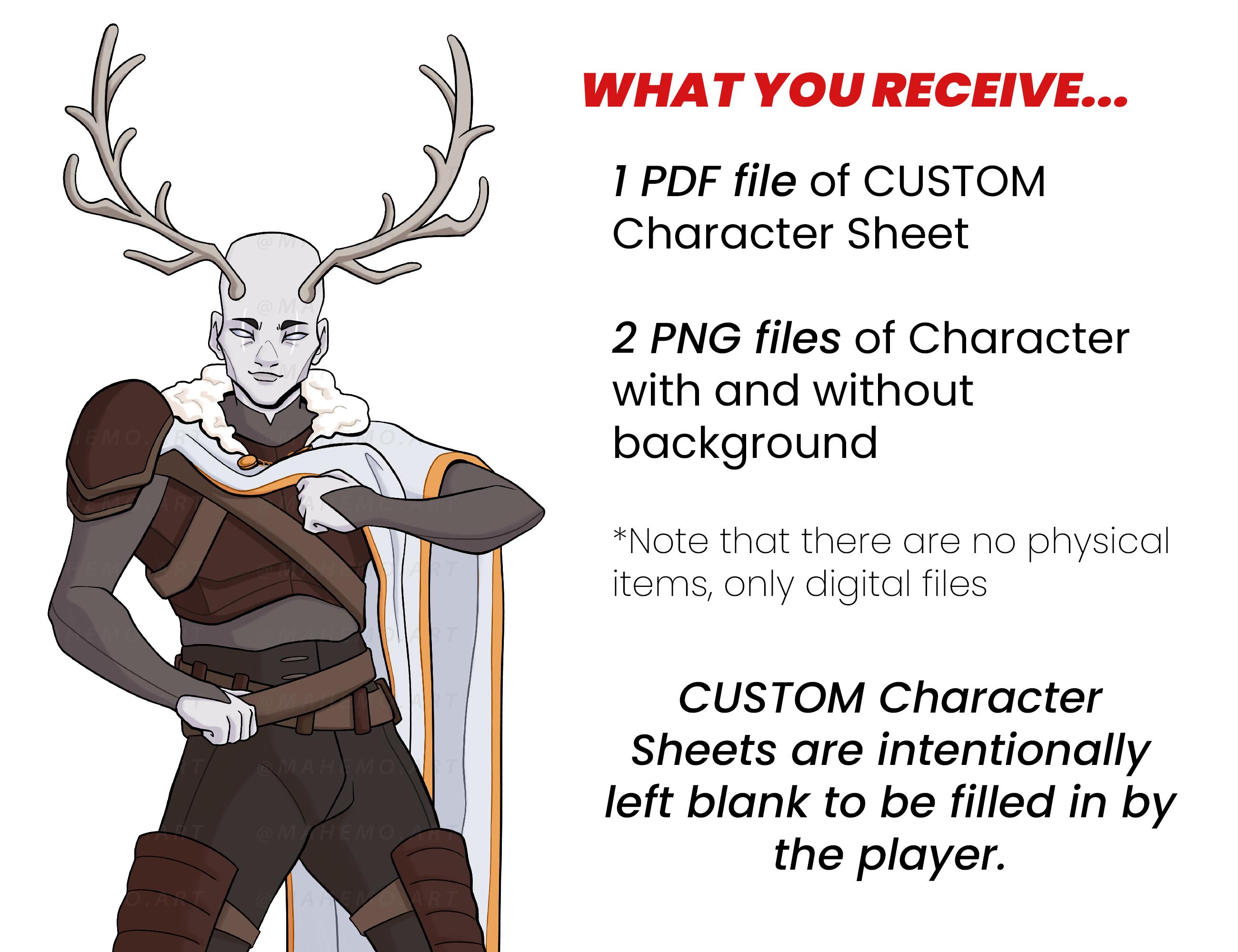 CUSTOM Character Sheet for Ttrpgs and DND Characters - Etsy