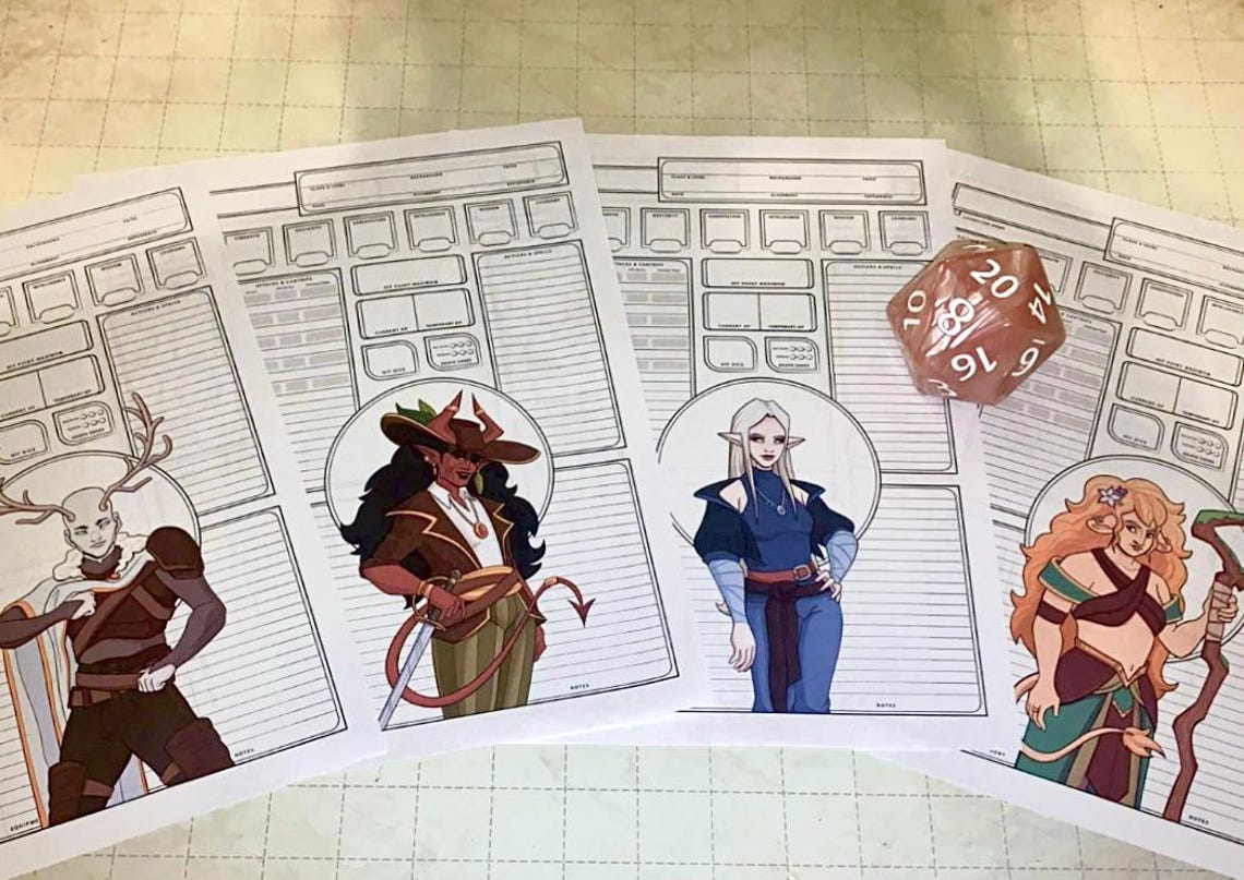 CUSTOM Character Sheet for Ttrpgs and DND Characters - Etsy