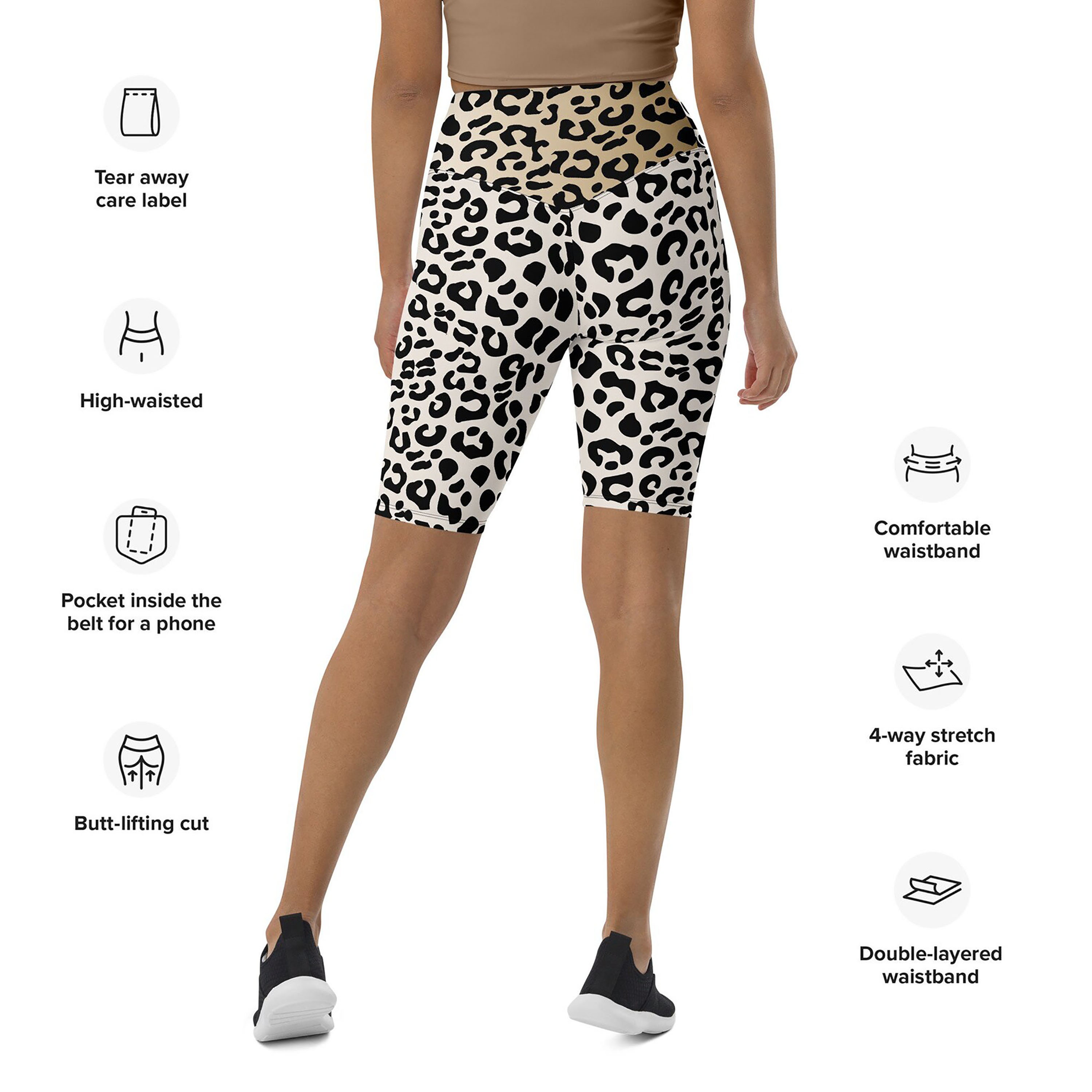 Leopard High Waisted Biker Shorts for Gym Workout or Running| Animal ...