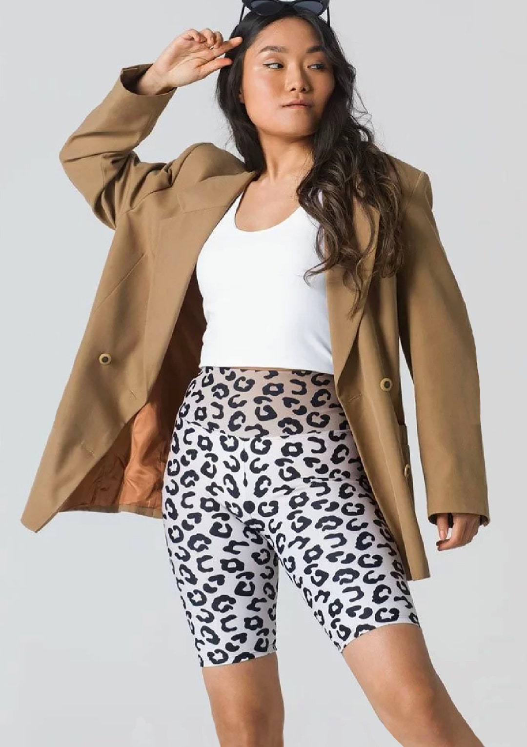 Leopard High Waisted Biker Shorts for Gym Workout or Running| Animal ...