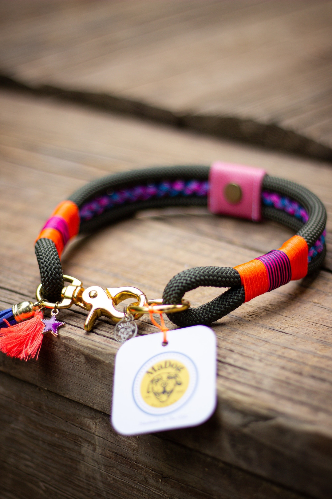 Handmade Rope Dog Collar: Colorful Paracord, Custom Outdoor Gear - Etsy